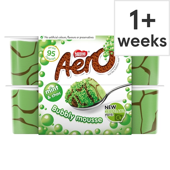 Aero Mint Chocolate Mousse 4X58g - Tesco Groceries