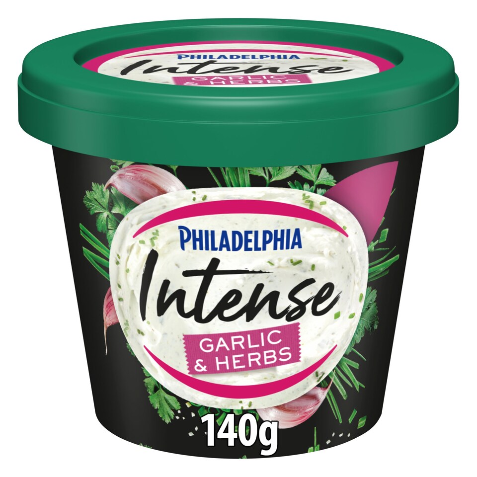 Philadelphia Intense Garlic & Herb Soft Cream Cheese 140G - Tesco Groceries