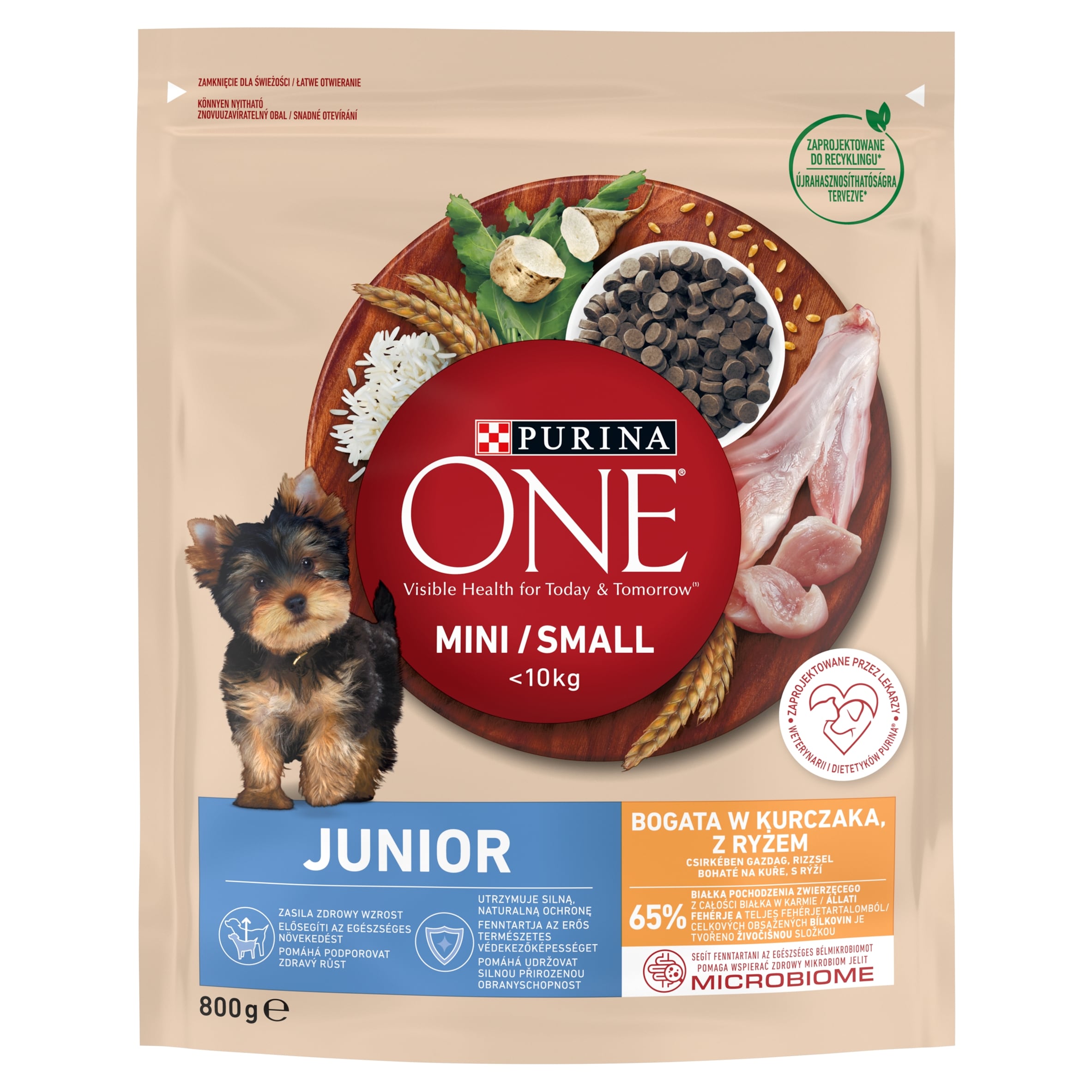 Purina One Junior Complete Pet Food for Puppies Rich in Chicken with ...