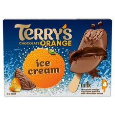 Terry's Chocolate Orange Ice Cream Sticks 4 x 85ml - Tesco Groceries