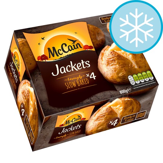 Mccain 4 Ready Baked Jackets 800G - Tesco Groceries