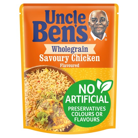 Uncle Bens Express Rice Wholegrain Savoury Chicken 250G - Tesco Groceries