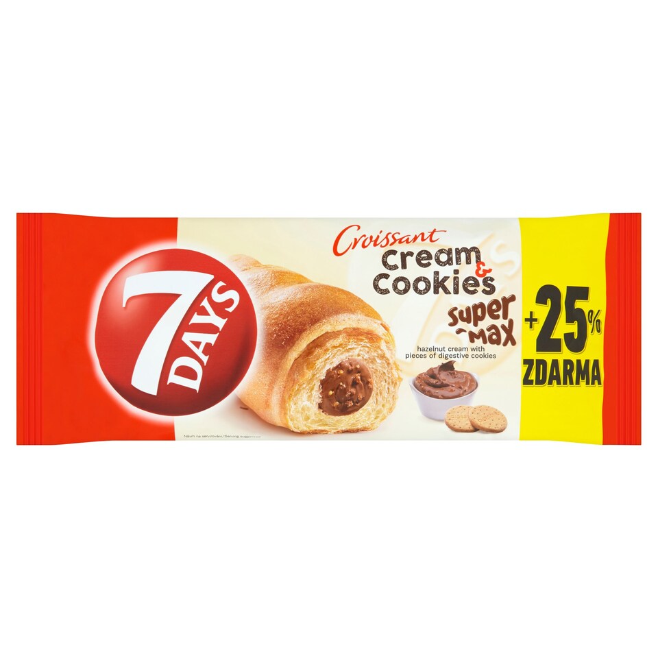 7 Days Super Max Croissant Cream & Cookies Hazelnut Cream with Pieces ...