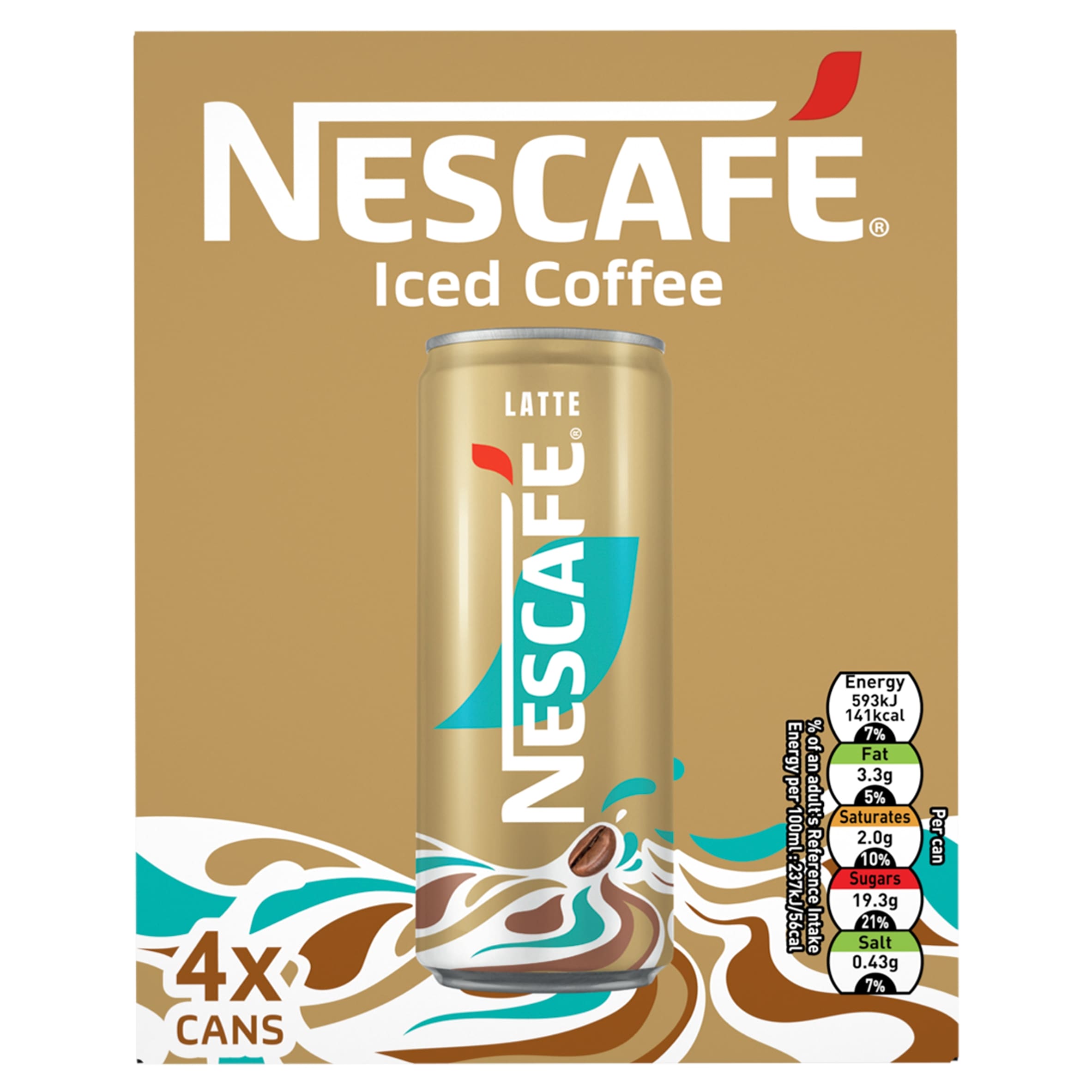 NESCAFE Iced Coffee Latte 4x250ML - Tesco Groceries