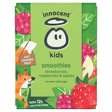 innocent Kids Smoothies Strawberries, Raspberries & Apples 4 x 150ml ...
