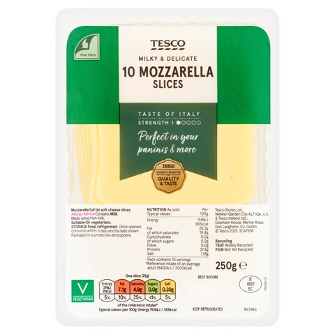 Tesco Mozzarella Slice 250g - Tesco Groceries