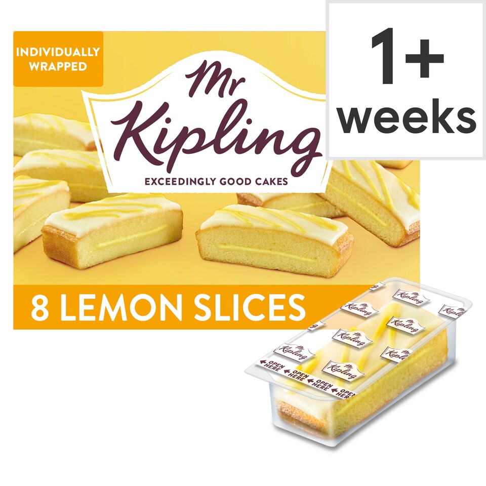 Mr Kipling Exceedingly Good Cakes Lemon Layered Slices 8 Pack - Tesco ...