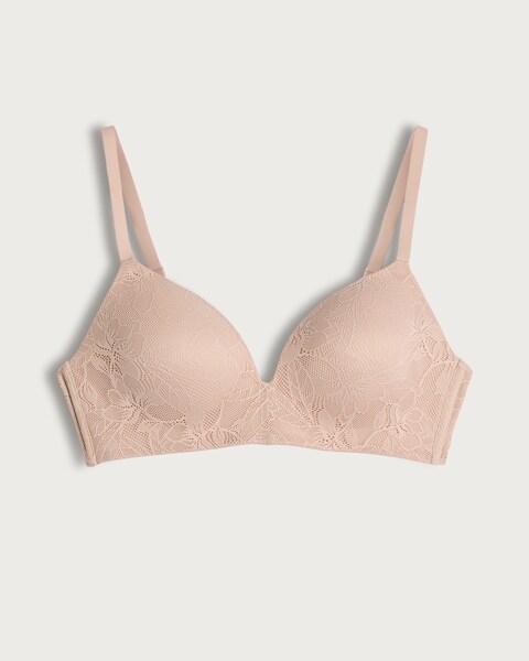 F&F Non Wired Lace Padded Bra in Sage Green - Tesco Groceries