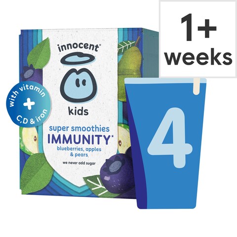 Innocent Kids Super Smoothie Blueberry 4X150ml - Tesco Groceries
