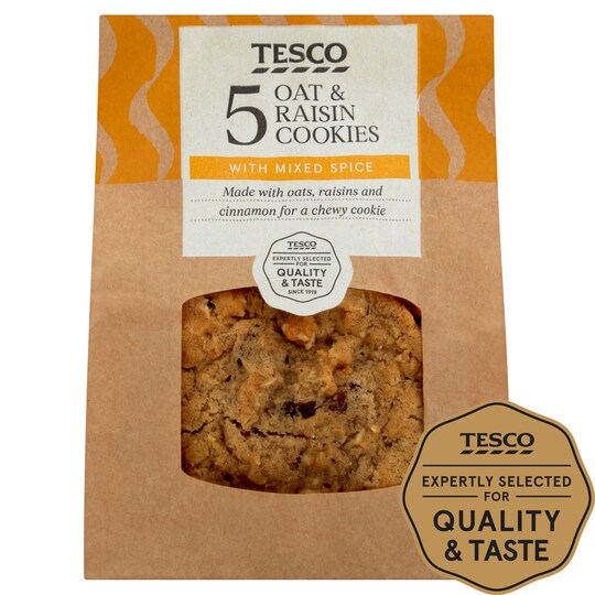 Oat & Raisin Cookies 5Pack - Tesco Groceries