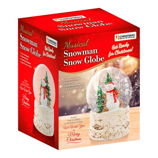Christmas Workshop Musical Snowman Snow Globe - Tesco Groceries