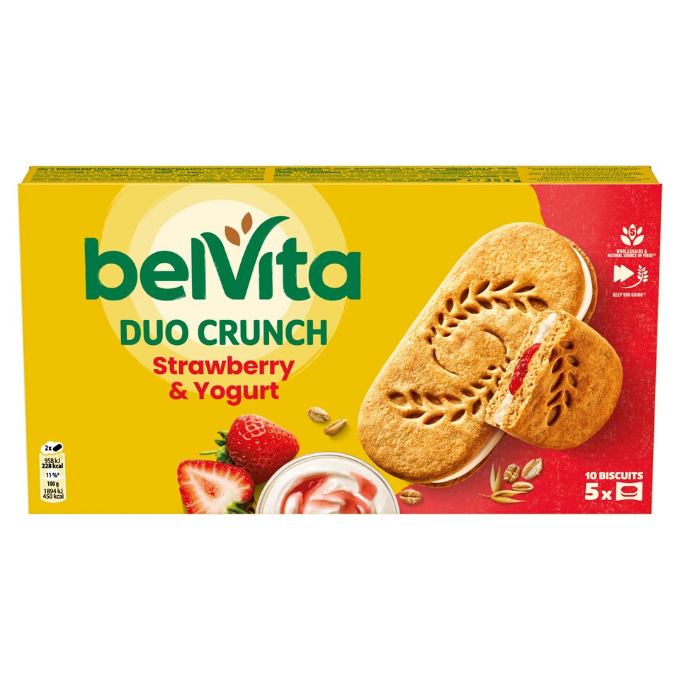 BelVita Breakfast Biscuits Strawberry & Yogurt Crunch 5 Pack 253G ...