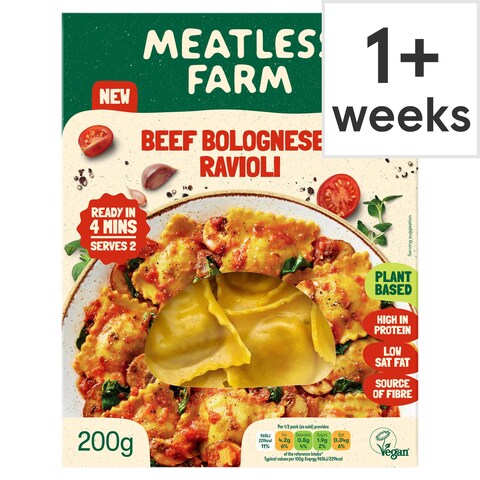 Meatless Farm Beef Bolognese Style Ravioli 200g - Tesco Groceries