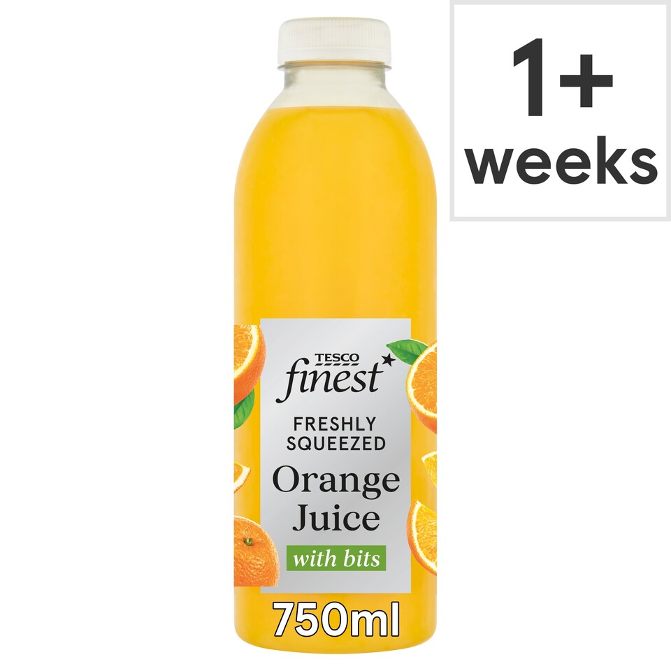 Tesco Finest Freshly Squeezed Orange Juice with Bits 750ml - Tesco ...