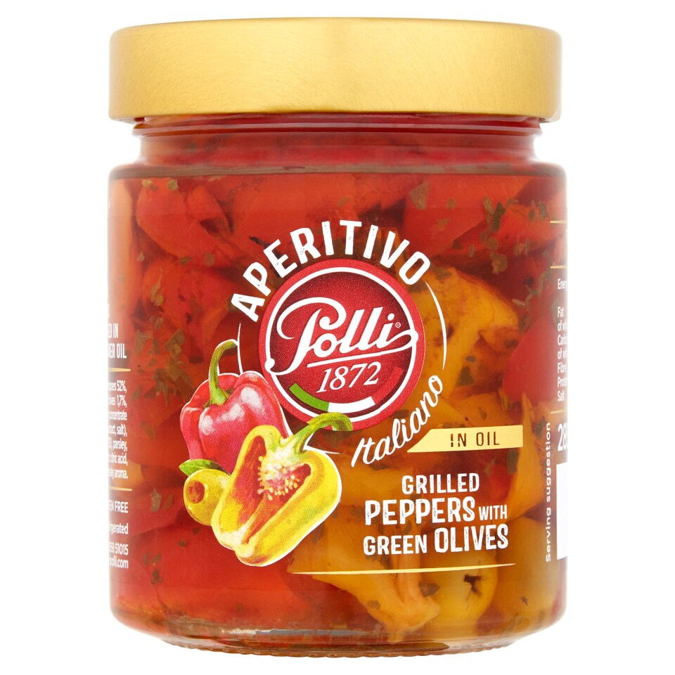 Polli Grilled Peppers With Gre Olives 285G - Tesco Groceries