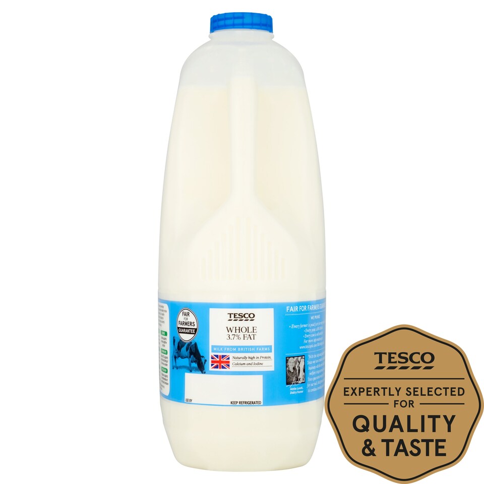 Tesco British Whole Milk 3.408L, 6 Pints - Tesco Groceries