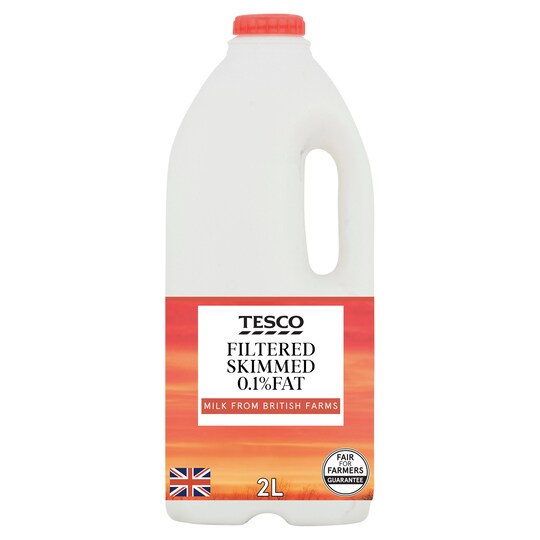 Tesco Filtered Skimmed Milk 2 Litre - Tesco Groceries