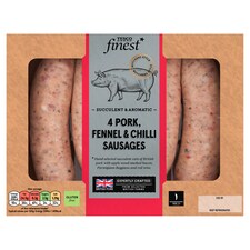 Tesco Finest 4 Pork, Fennel & Chilli Sausages 440g - Tesco Groceries