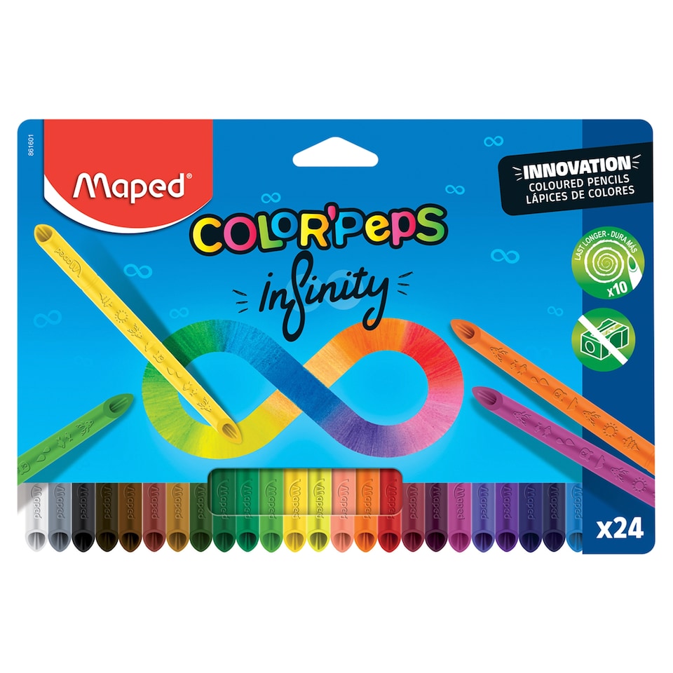 Maped Color'Peps Infinity Triangular Coloured Pencil Set 24 pcs - Tesco ...