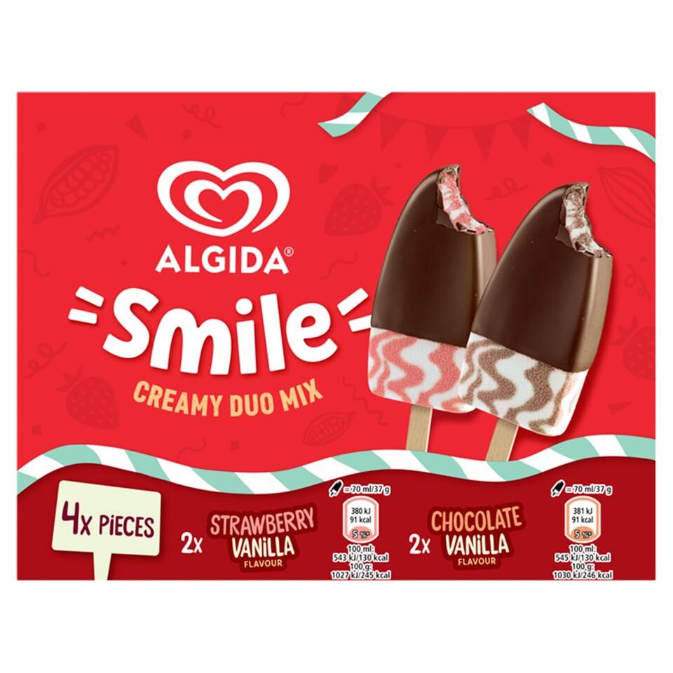 Algida Smile multipack jégkrém Creamy Duo Mix 4 x 70 ml (280 ml ...