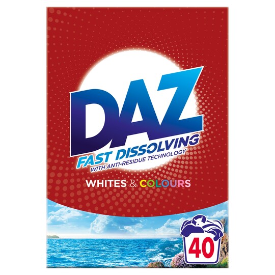 Daz Washing Powder Whites & Colours 40 Washes 2.6Kg - Tesco Groceries