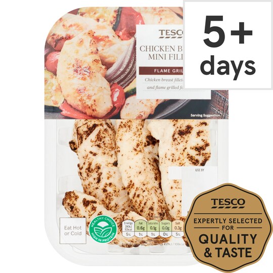Tesco Ready To Eat Flame Grilled Chicken Mini Fillets 170G - Tesco ...