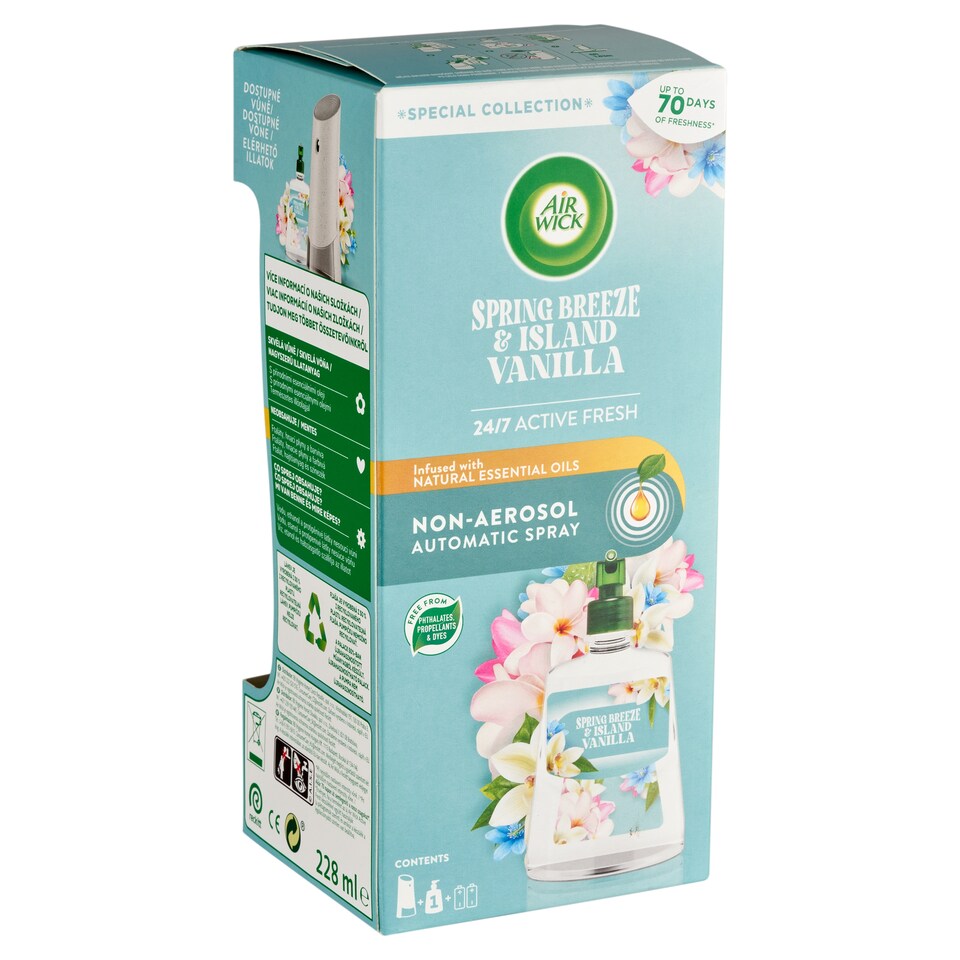 Air Wick Active Fresh Spring Breeze & Island Vanilla Electric Air Freshener & Refill 228 ml ...
