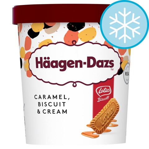 Haagen-Dazs Lotus Biscoff Caramel & Cream Ice Cream Tub 460ml - Tesco ...