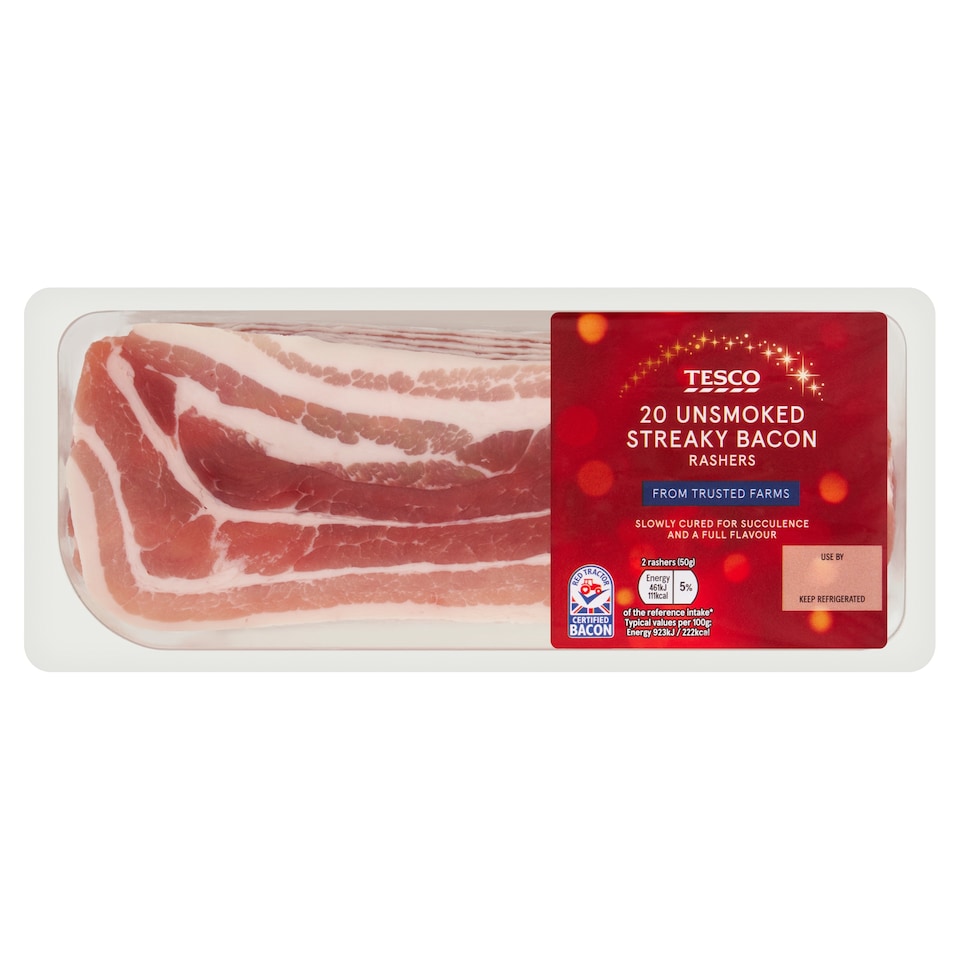 Tesco Unsmoked Streaky Bacon 500g - Tesco Groceries