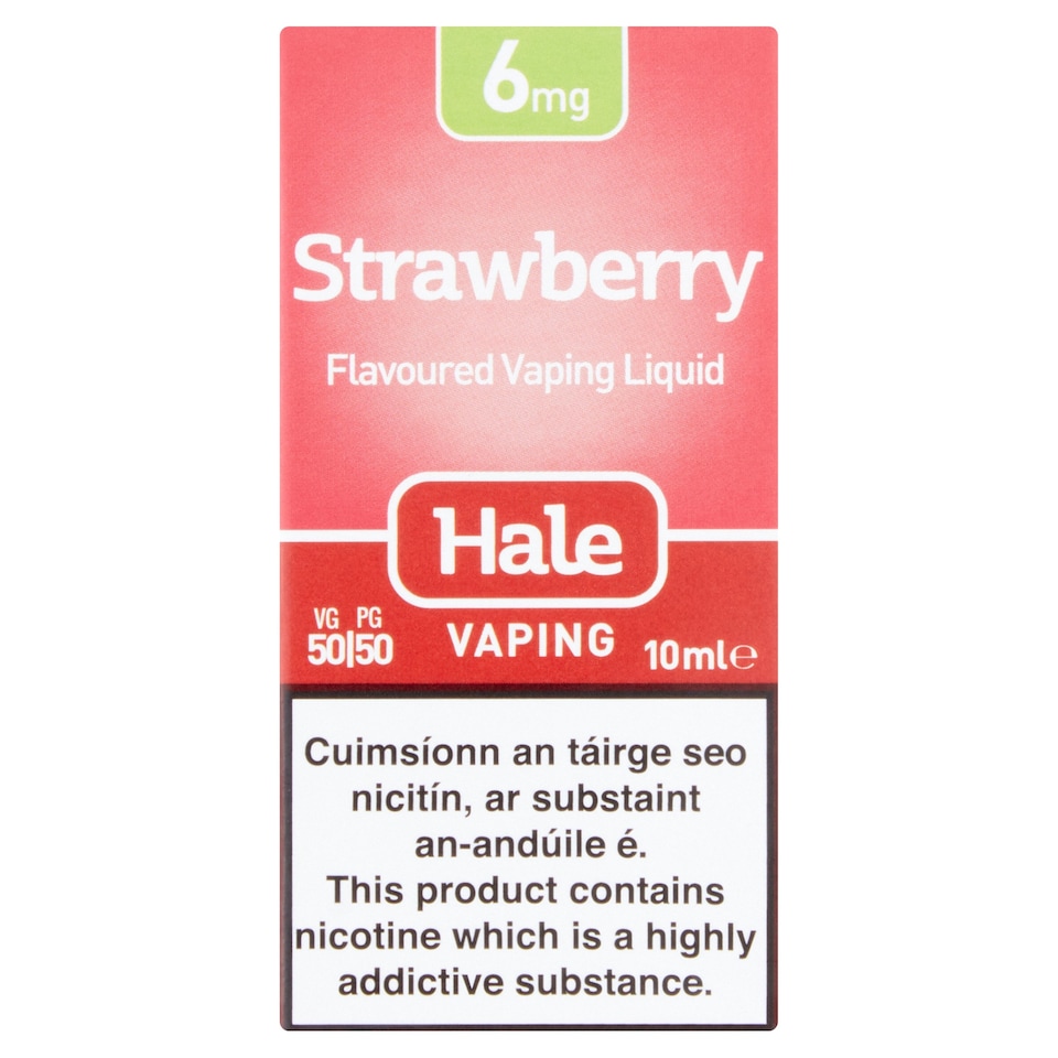 Hale Strawberry Flavour Vaping Liquid 6Mg 10Ml - Tesco Groceries