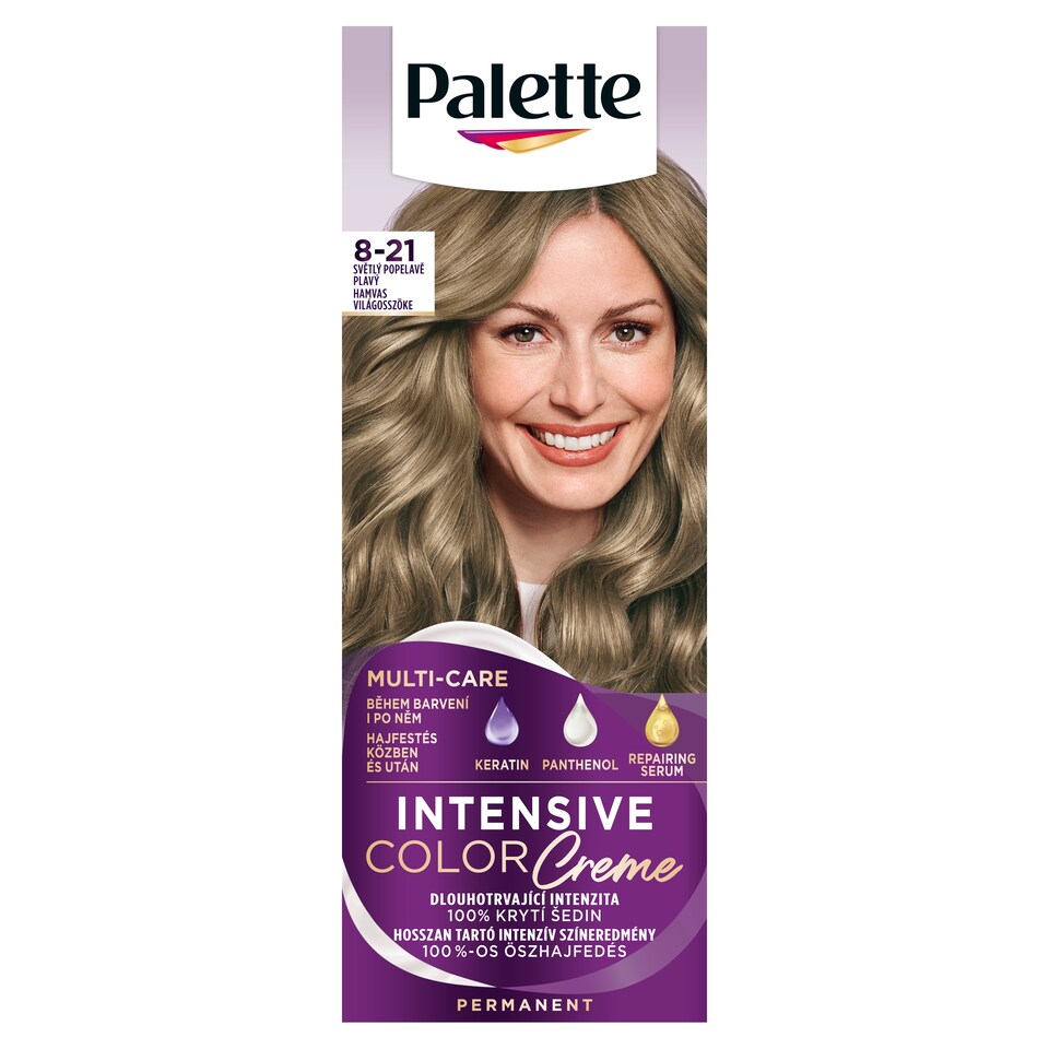 Palette Intensive Color Creme farba na vlasy svetlý popolavoplavý 8-21 ...