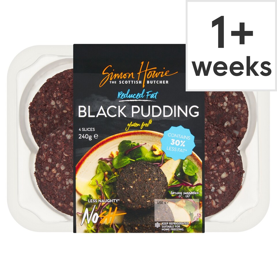 Simon Howie Reduced Fat Black Pudding Gluten Free 240g - Tesco Groceries