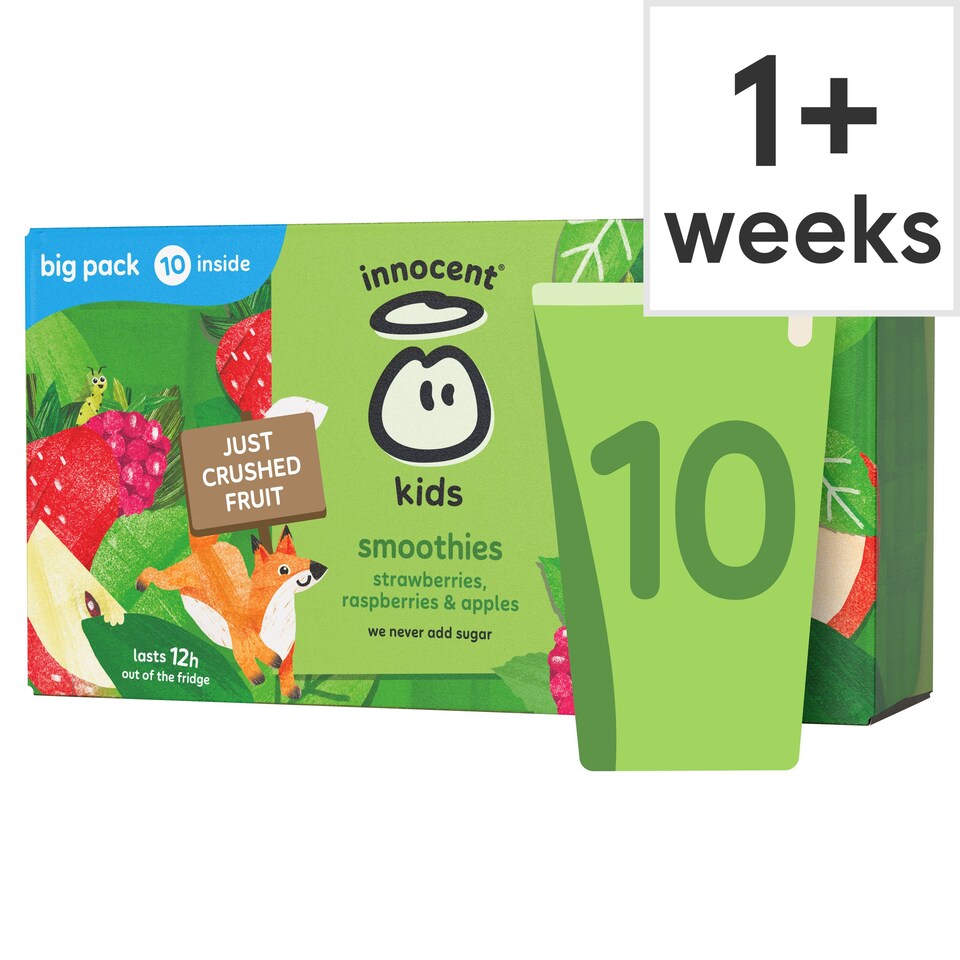 Innocent Kids Strawberry Raspberry & Apple 10X150ml - Tesco Groceries