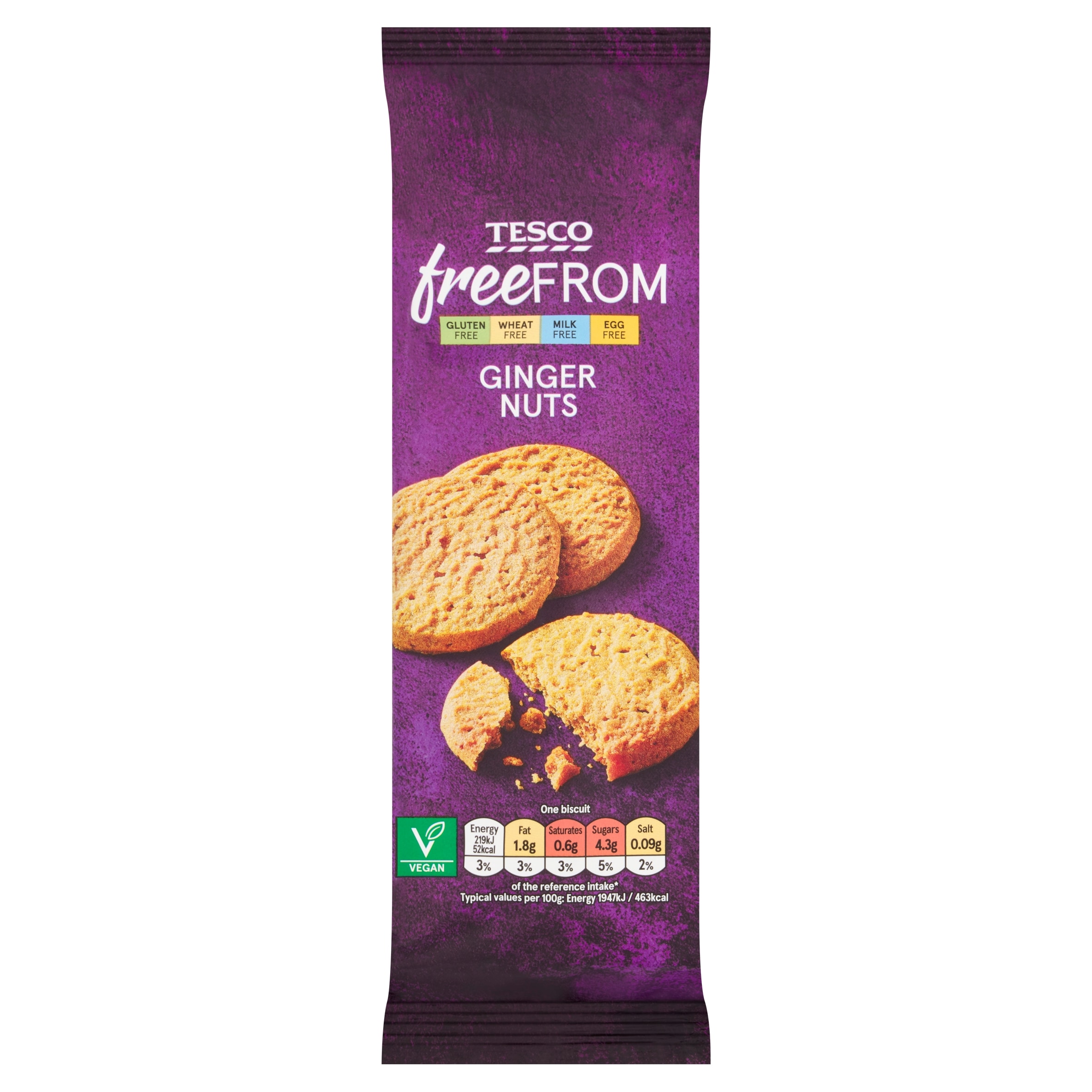 Tesco Free From Ginger Nuts Biscuits 180g - Tesco Groceries