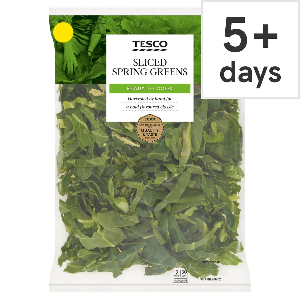 Tesco Sliced Spring Greens 200G - Tesco Groceries