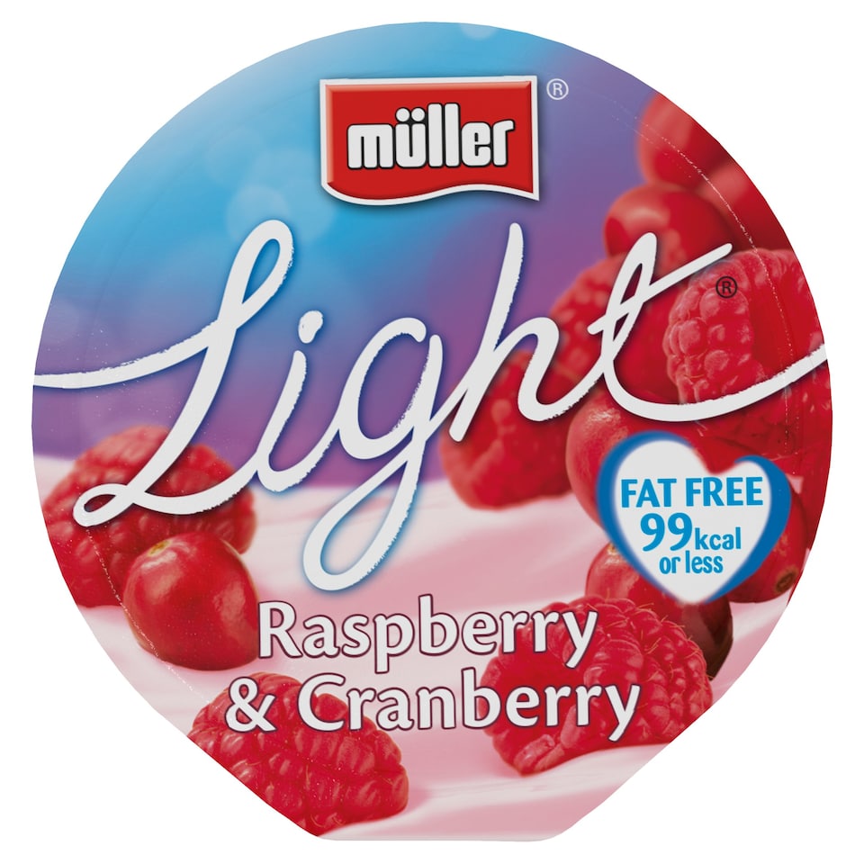 Muller Light Raspberry Cranberry Yogurt 175G - Tesco Groceries