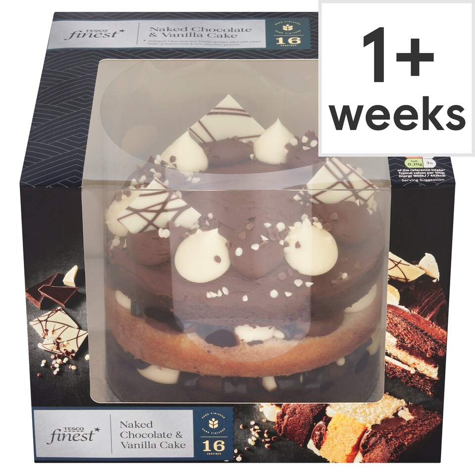 Tesco Finest Naked Chocolate & Vanilla Cake - Tesco Groceries