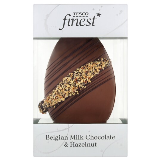 Tesco Finest Belgian Milk Chocolate & Hazelnut Egg165g - Tesco Groceries