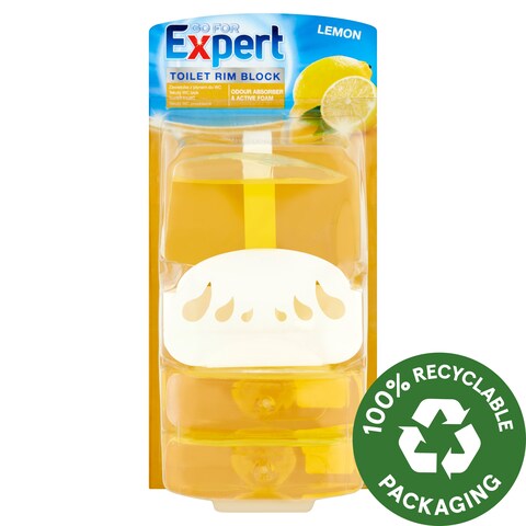 Go for Expert Lemon Toilet Rim Block 3 x 55 ml - Tesco Groceries