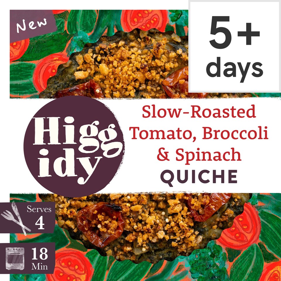 Higgidy Roasted Tomato, Broccoli and Spinach Quiche 380G - Tesco Groceries