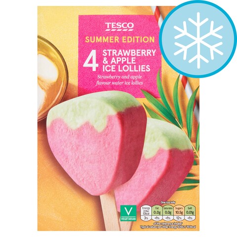 Tesco Strawberry and Apple Ice Lollies 4x60ml - Tesco Groceries
