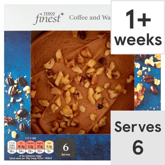 Tesco Finest Coffee & Walnut Cake Each - Tesco Groceries