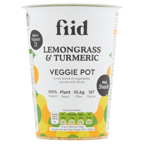 Fiid Lemongrass And Turmeric Veggie Pot 50G - Tesco Groceries