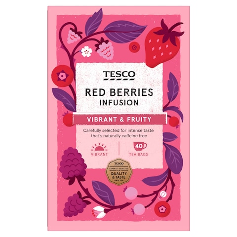Tesco Red Berries 40 Tea Bags 120G - Tesco Groceries