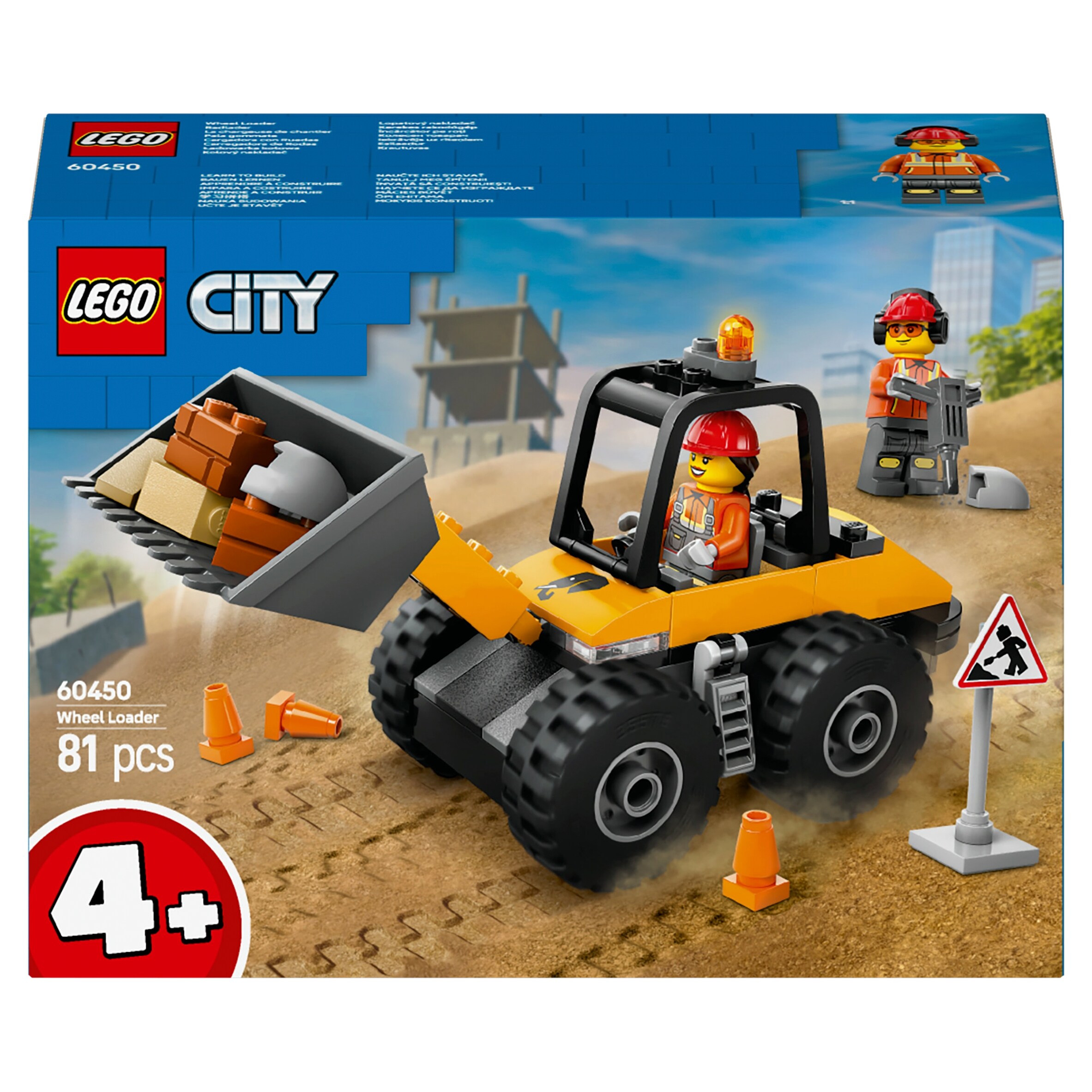 LEGO City 60450 Yellow Construction Wheel Loader - Tesco Groceries
