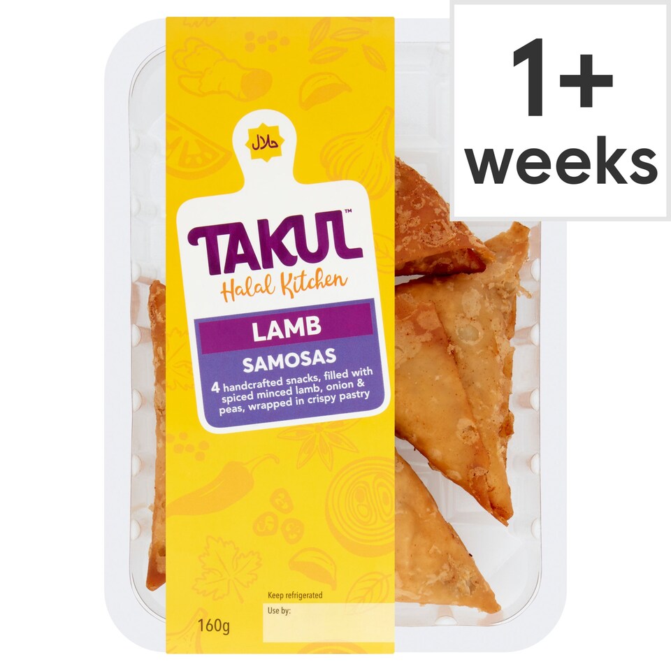 Takul Halal Kitchen 4 Lamb Samosas 160G - Tesco Groceries