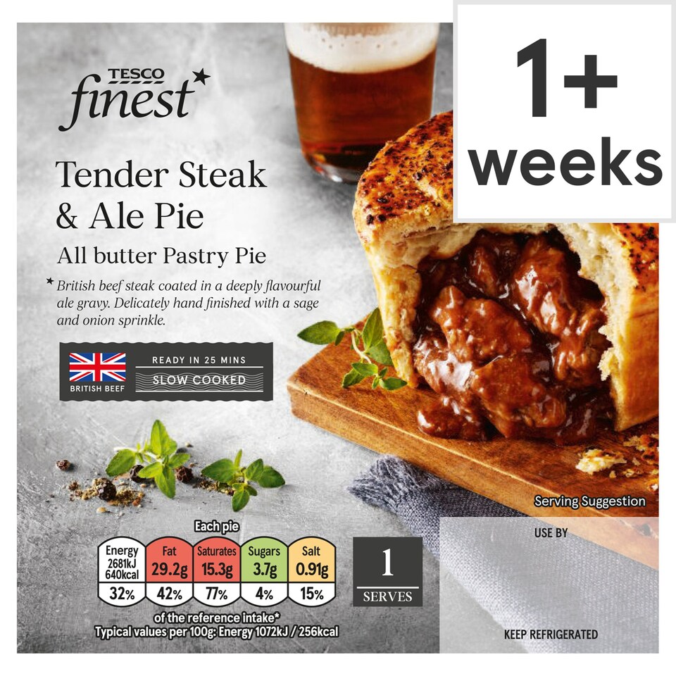 Tesco Finest Steak & Ale Pie 250G - Tesco Groceries