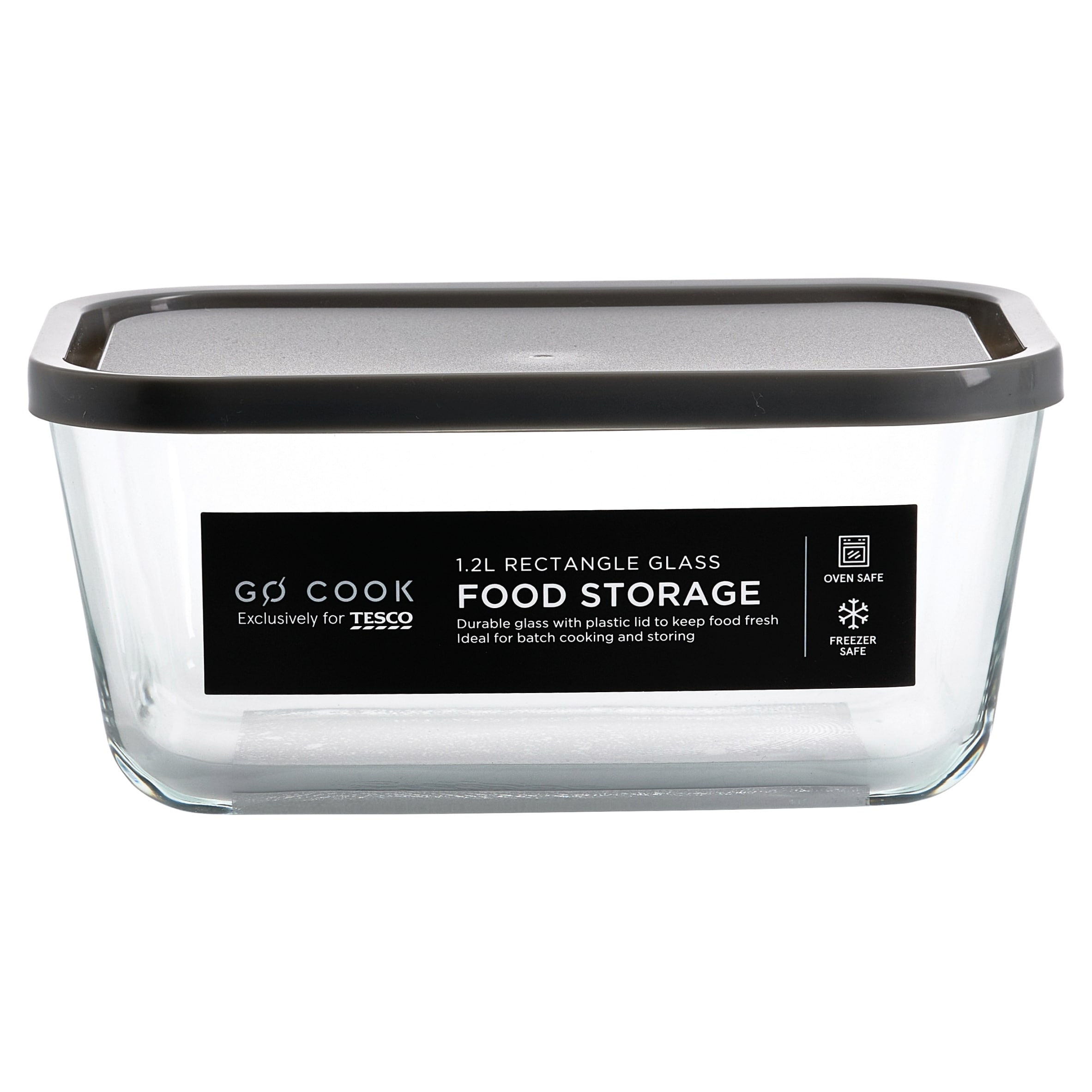 Go Cook Rectangle glass food storage 1200ml - Tesco Groceries