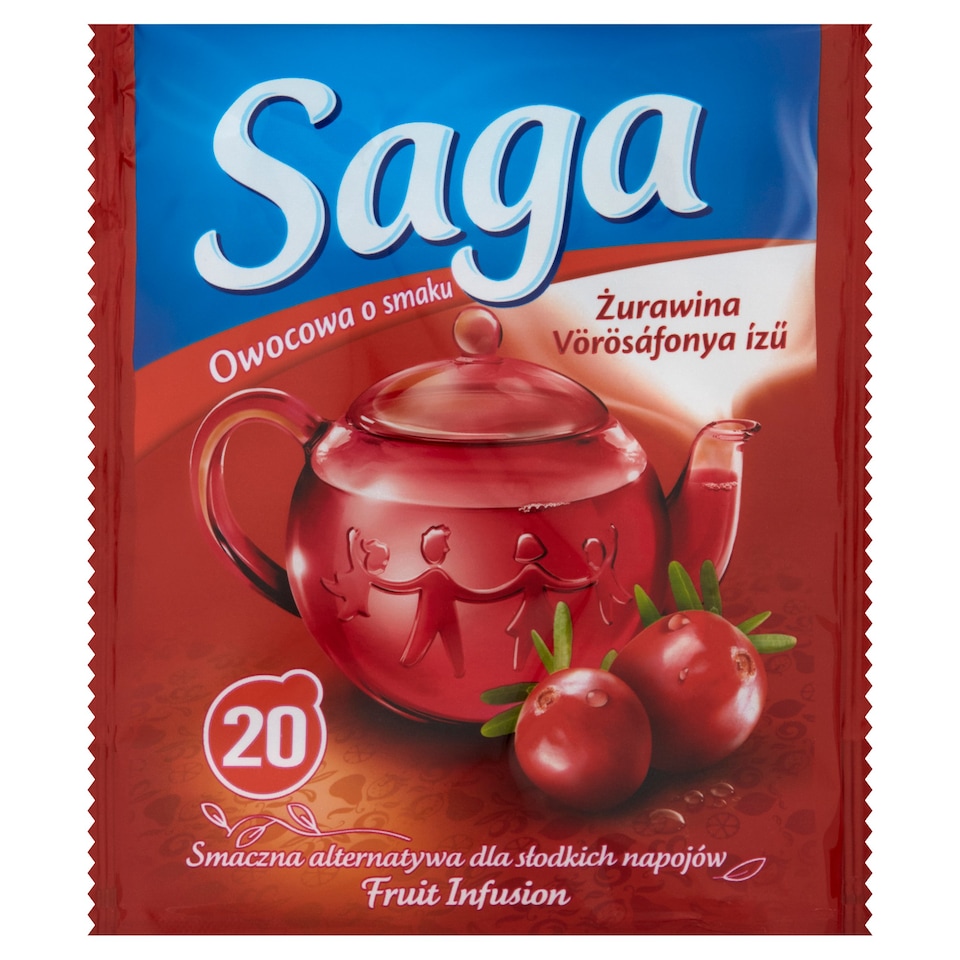 Saga Cranberry Flavoured Fruit Tea 20 Tea Bags 34 g - Tesco Groceries