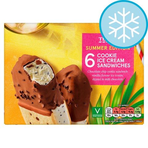 Tesco Cookies and Cream Ice Cream Sandwich 510ml (6x85ml) - Tesco Groceries